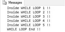 While Loop In SQL Server